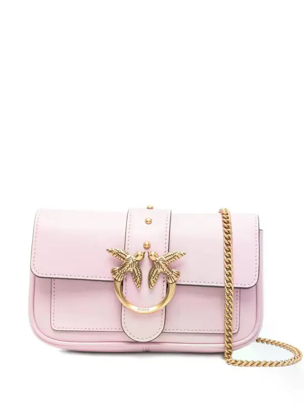 Pinko Small Love Bag One Stud Embellished Clutch Bag - Pink