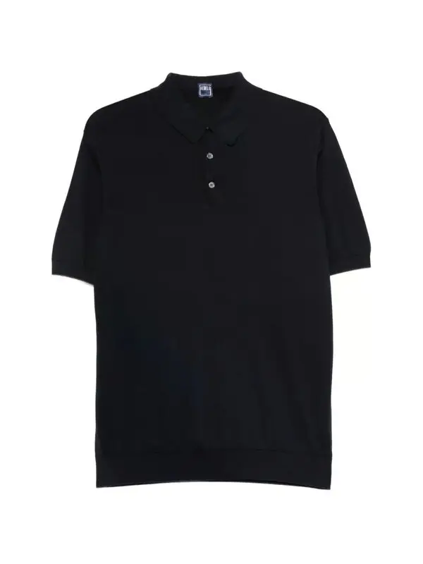 Fedeli Button-up Polo Shirt - Blue