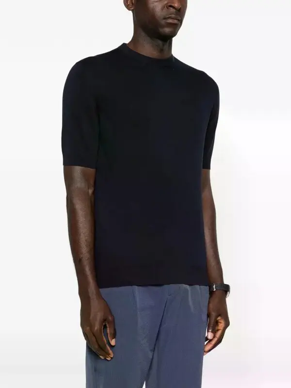 Fedeli Crew Neck Short-sleeve T-shirt - Blue