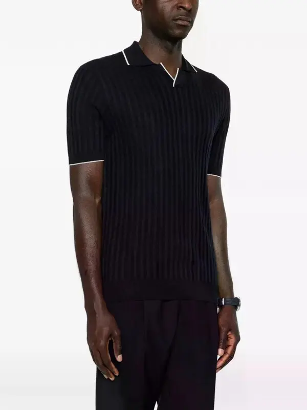 Fedeli Ribbed V-neck T-shirt