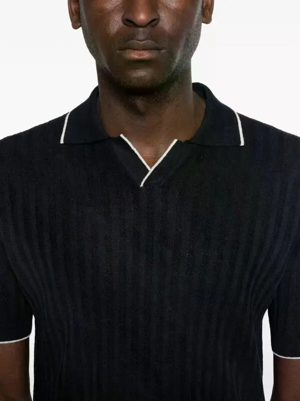 Fedeli Ribbed V-neck T-shirt