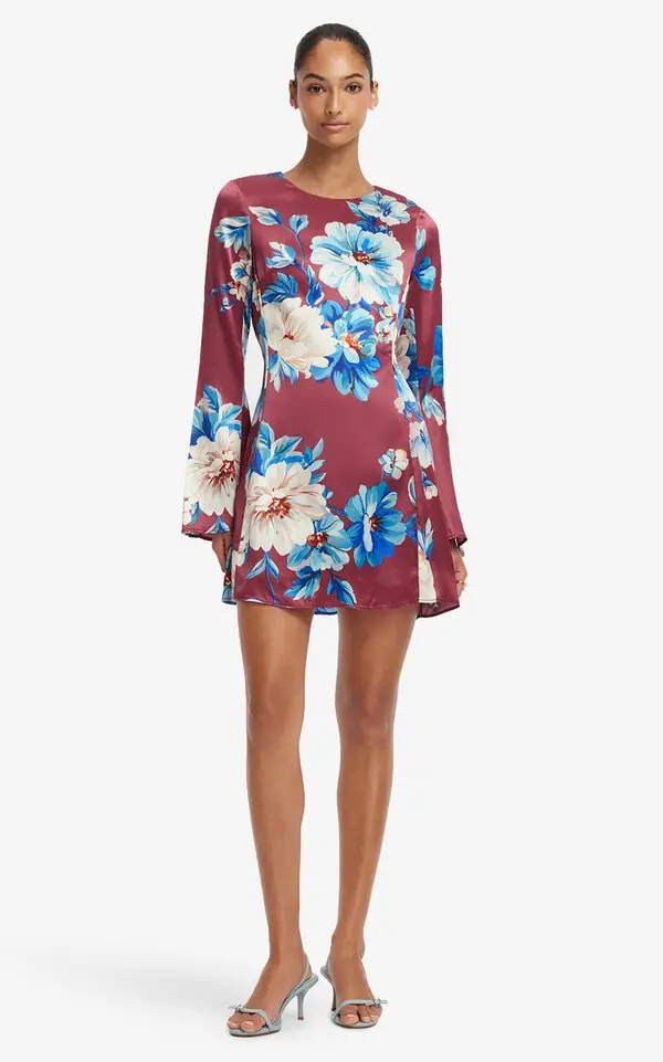 LEO LIN Suzanne Silk Mini Dress