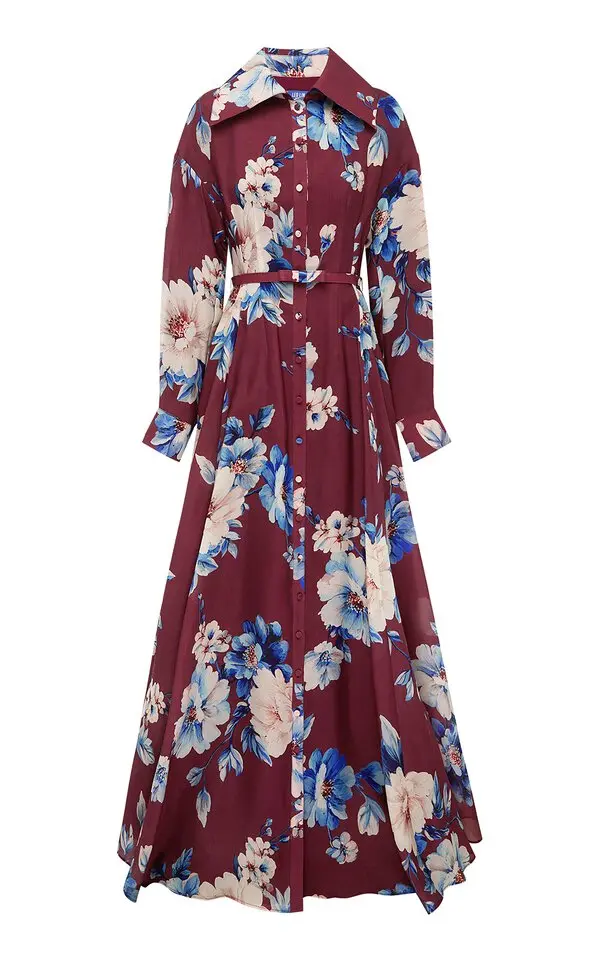 LEO LIN Josephine Silk Gown - Burgundy