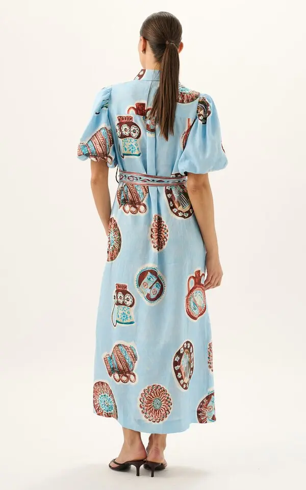 ROAME Berkley Button-front Linen Maxi Dress