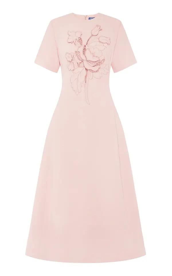 LEO LIN Caroline Applique Midi Dress - Pink