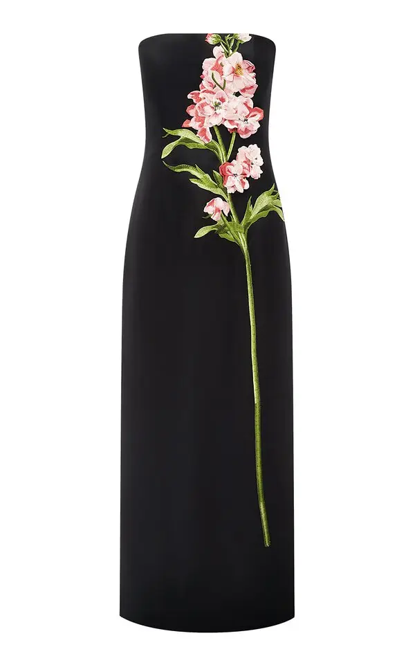 LEO LIN Rayna Embroidered Maxi Dress - Black