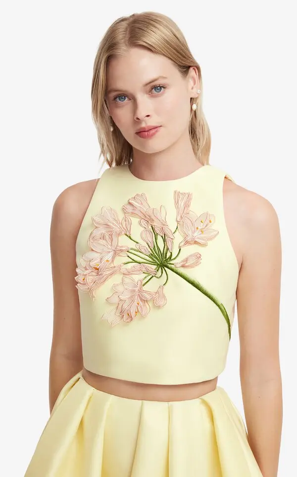 LEO LIN Ella Applique Bow Crop Top