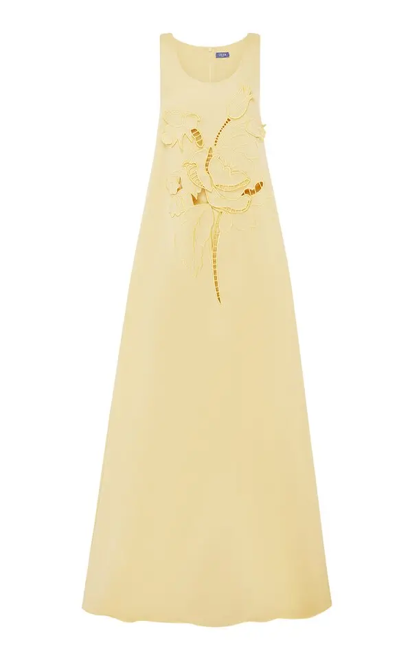 LEO LIN Charlene Applique Gown - Yellow