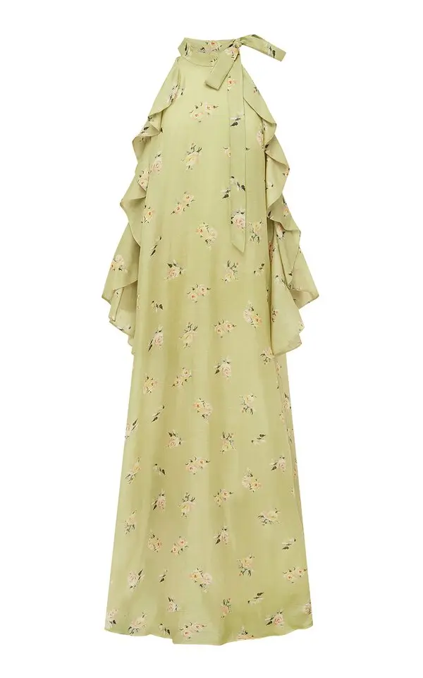 LEO LIN Anne Ruffled Maxi Dress - Green