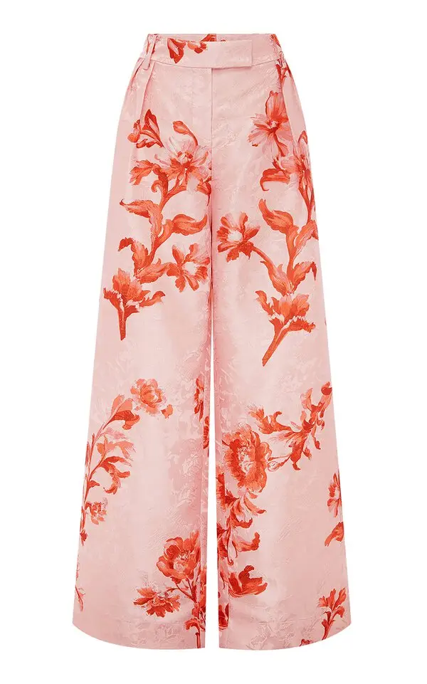 LEO LIN Elisha Jacquard Wide Leg Pants - Light Pink