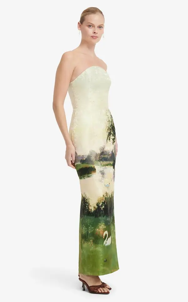 LEO LIN Ava Jacquard Bustier Maxi Dress - Print