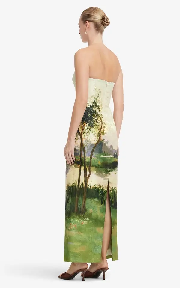 LEO LIN Ava Jacquard Bustier Maxi Dress - Print