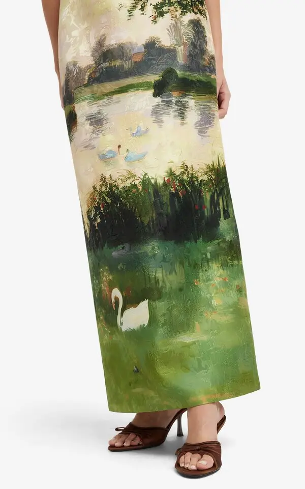 LEO LIN Ava Jacquard Bustier Maxi Dress - Print