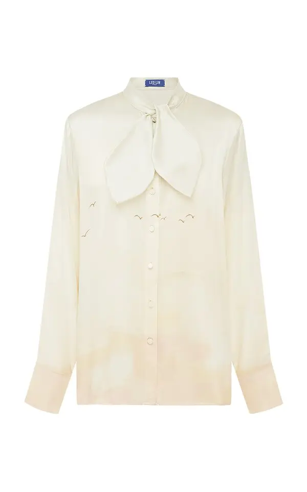 LEO LIN Cora Bow Blouse - Off-white