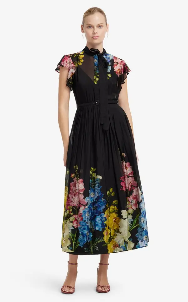 LEO LIN Grace Rayon Midi Dress