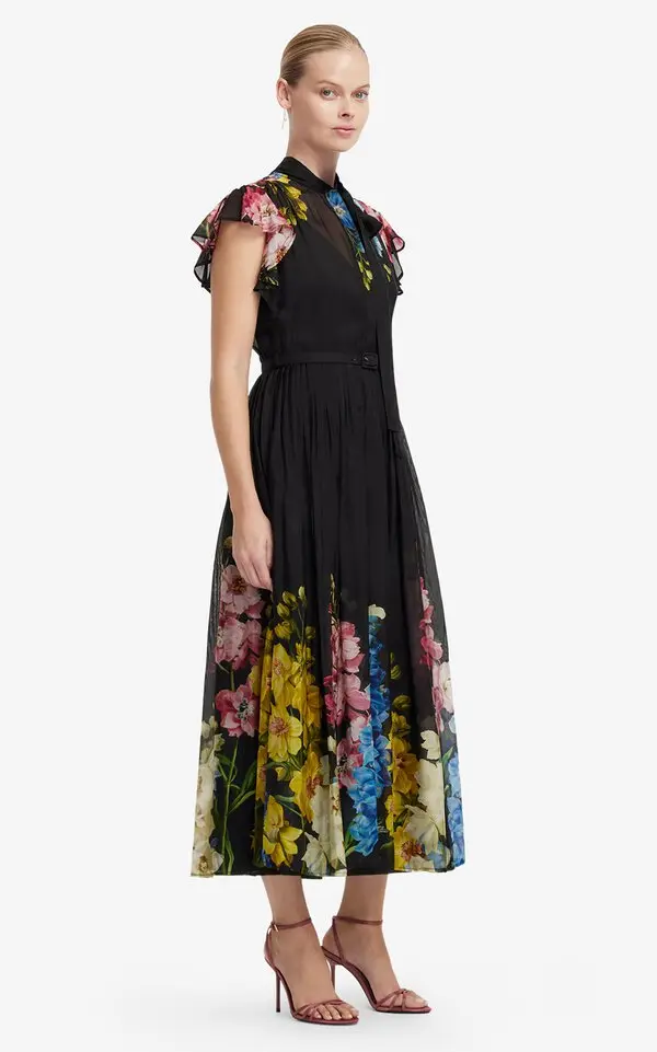 LEO LIN Grace Rayon Midi Dress