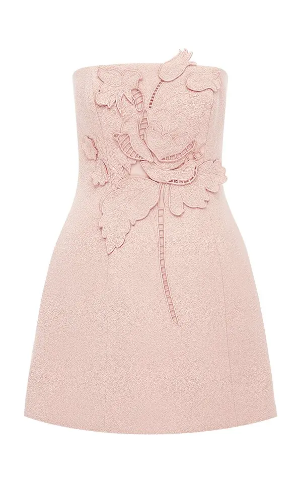 LEO LIN Roselle Applique Tweed Mini Dress - Pink
