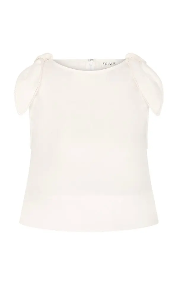 ROAME Dixie Tie-detail Cotton Top - White