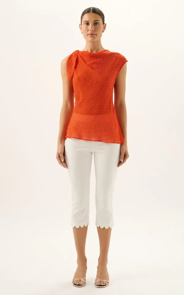 ROAME Meredith Asymmetrical Cowl Neck Top