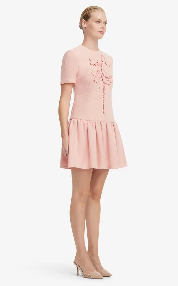 LEO LIN Joyce Applique Tweed Mini Dress