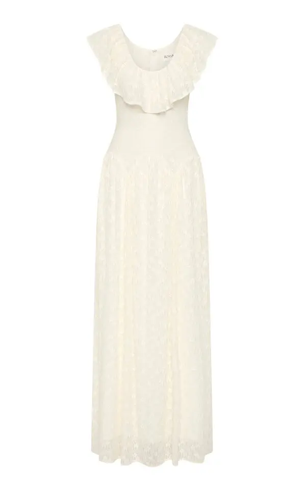 ROAME Daisie Lace Maxi Dress - Off-white