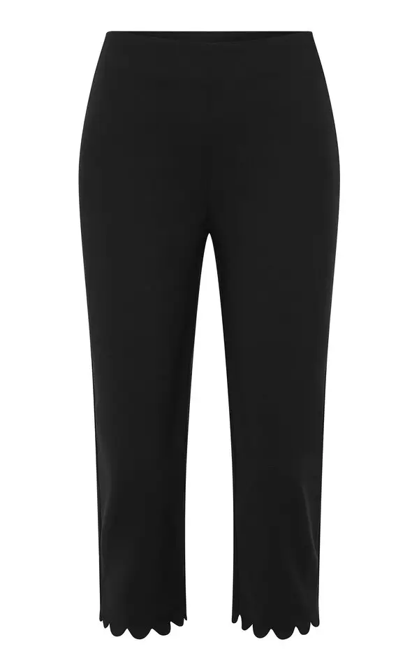 ROAME Alfie Scallop-hem Cotton-blend Capris - Black