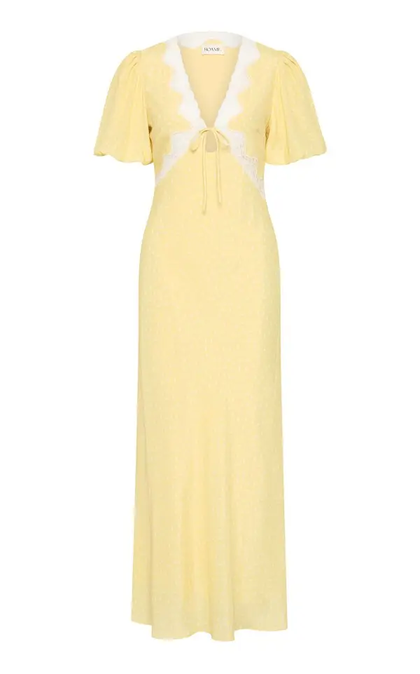 ROAME Sunny Lace-embellished Maxi Dress - Yellow