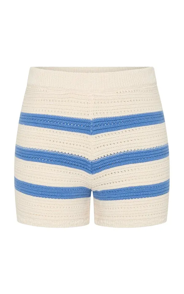 ROAME Manon Striped Cotton Knit Short - Stripe
