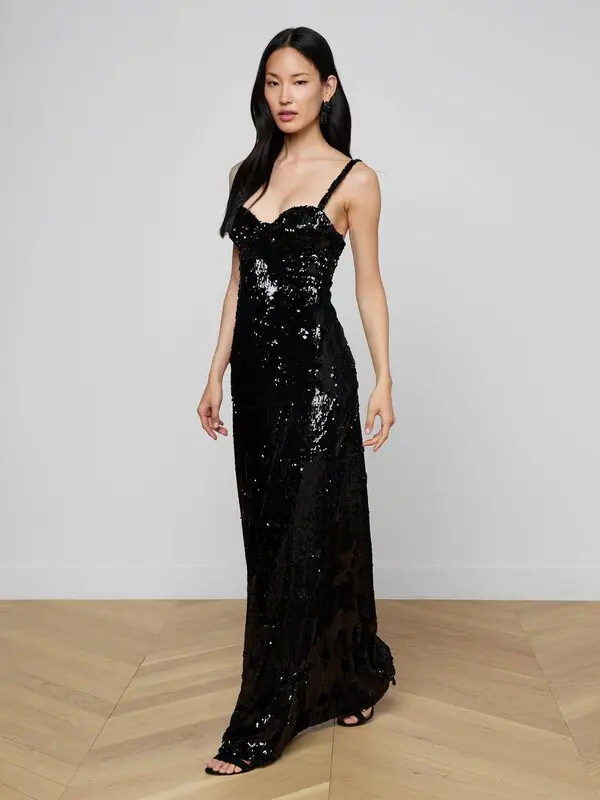 L'Agence Sayla Sequin Gown