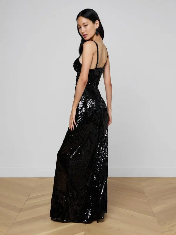 L'Agence Sayla Sequin Gown
