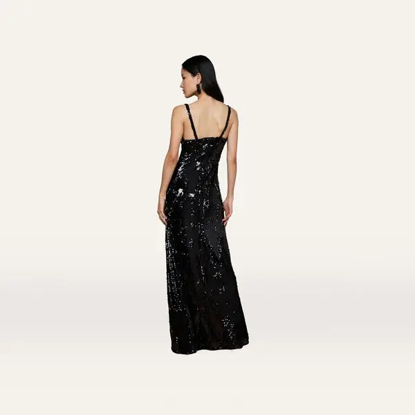 L'AGENCE Sayla Sequin Gown - Jet Black