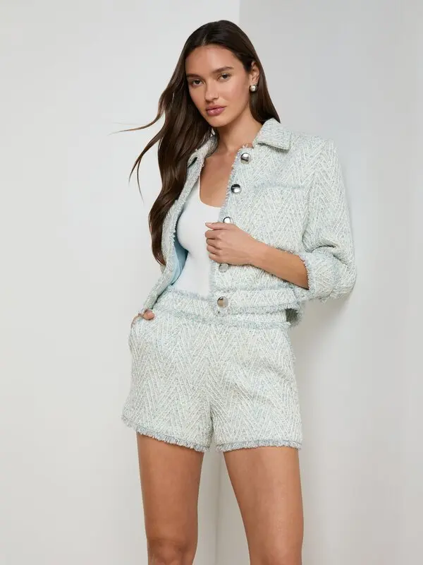 L'Agence Jia Fringed Tweed Jacket