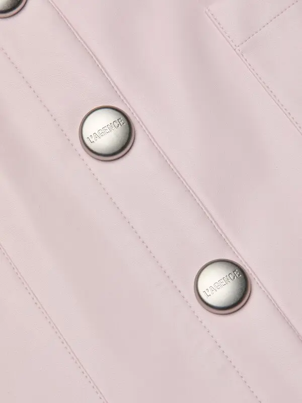 L'Agence Truman Vegan Leather Mini Skirt - Icy Lilac