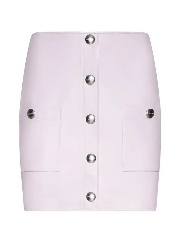 L'Agence Truman Vegan Leather Mini Skirt - Icy Lilac