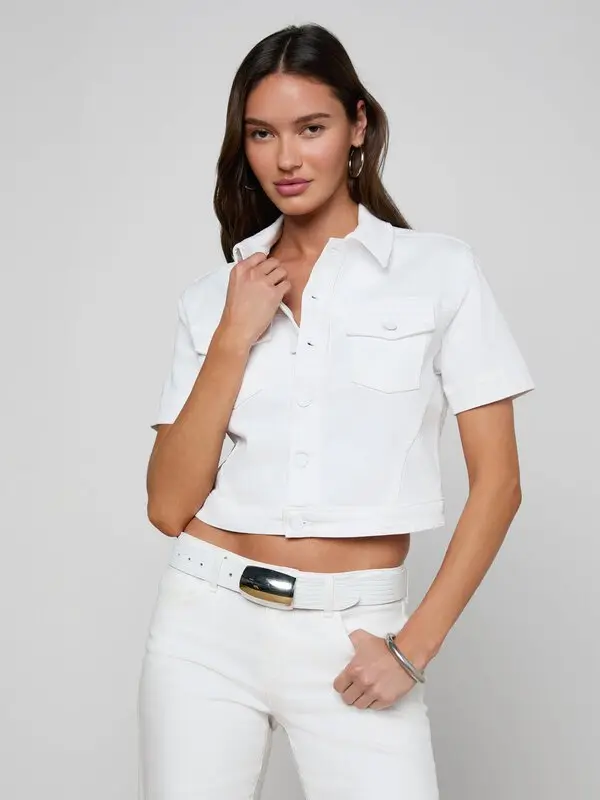 L'Agence Kirstie Jean Shirt Jacket - Blanc
