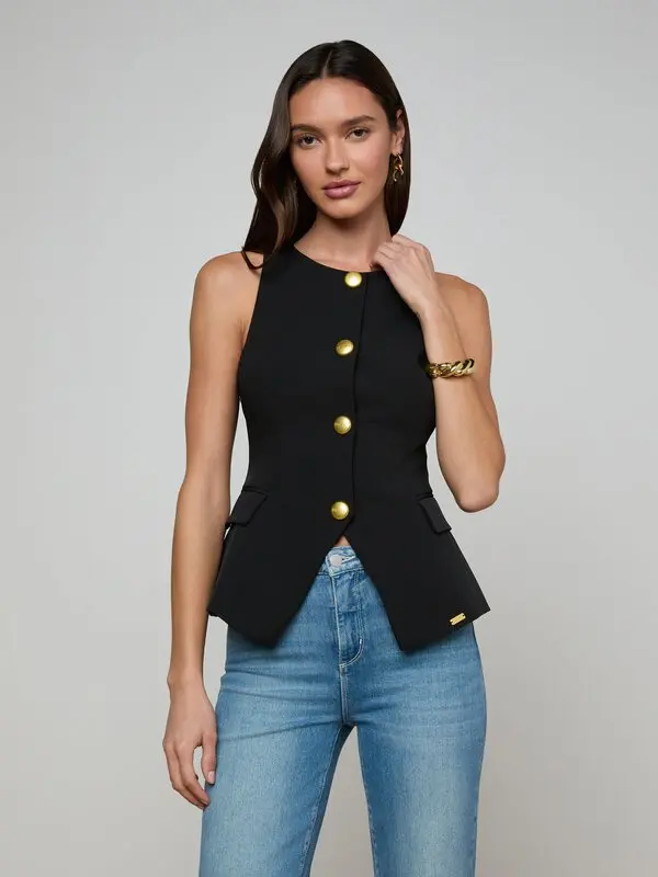 L'Agence Tessa Vest - Black