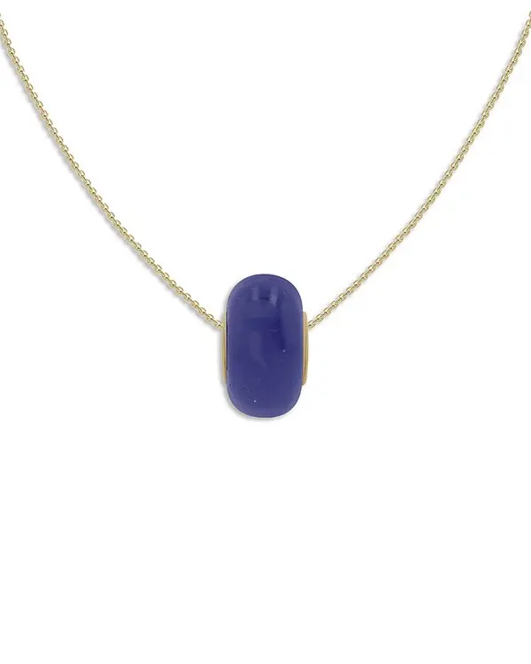 MOON & MEADOW 14k Yellow Lapis Rondelle Pendant Necklace, 16-18 Exclusive - Gold