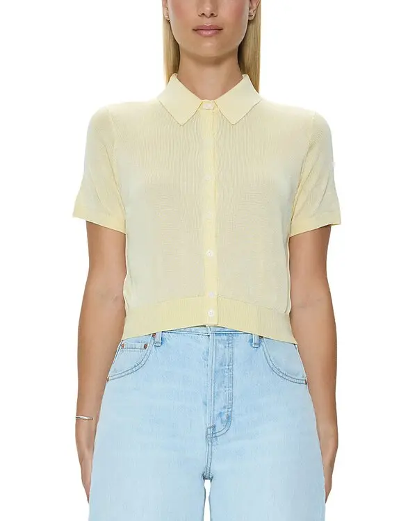 PISTOLA Lucca Short Sleeve Polo Sweater - Pale Yellow