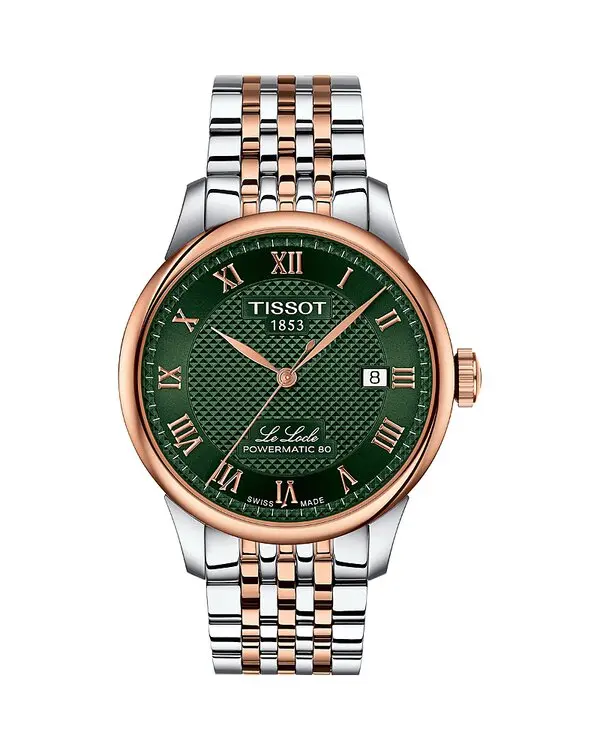 TISSOT Le Locle Watch, 39.3mm - Green/two-tone