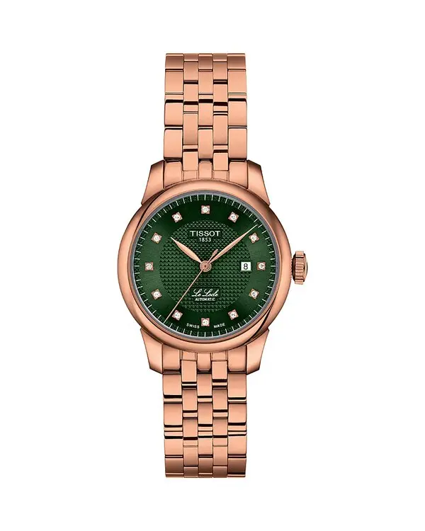 TISSOT Le Locle 29mm Watch - Green/rose Gold