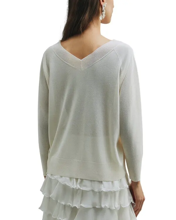 Marella Mlmtubo Tulle Look Sweater - Wool White