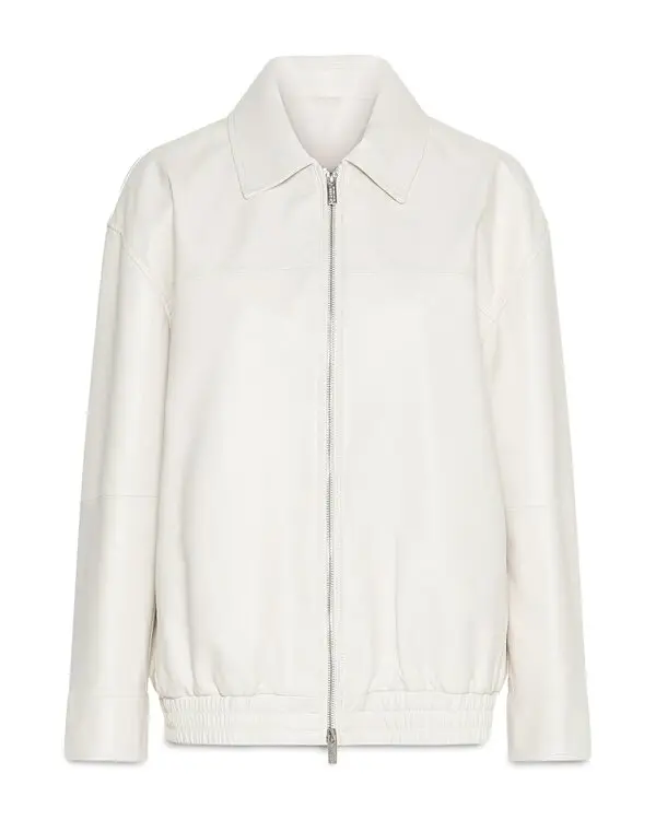 Marella Vertice Nappa Leather Blouson Jacket