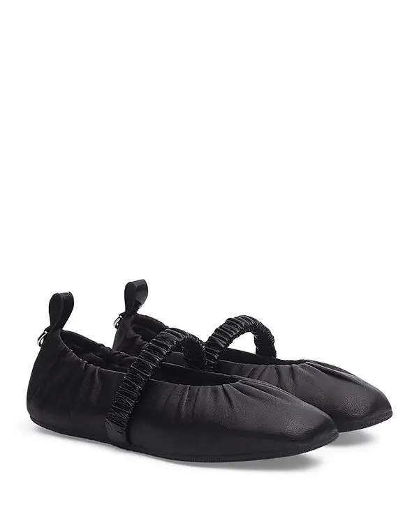 Rag & Bone Spire Ruched Mary Jane Flats - Black
