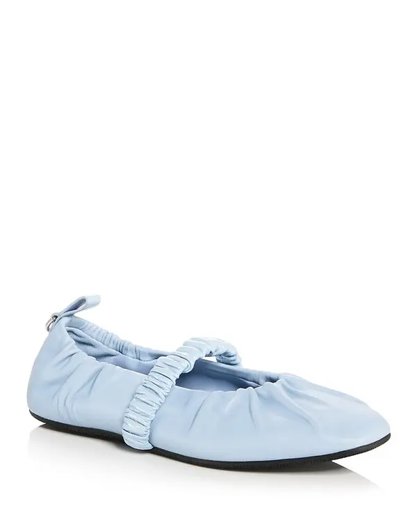 Rag & Bone Spire Ruched Mary Jane Flats - Sky Blue