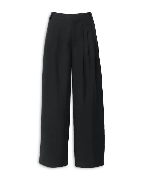Rag & Bone Chappell Wide Leg Pleated Pants - Black