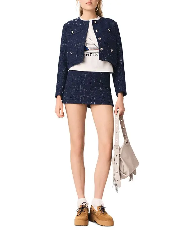 Maje Short Jacket With Patch Pockets