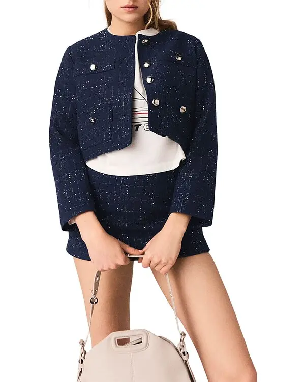 Maje Short Jacket With Patch Pockets