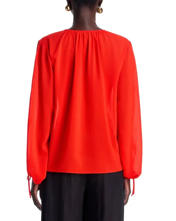TOCCIN Oletta Long Sleeve Blouse With Tie Detail