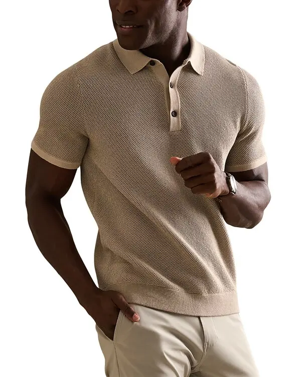 RHONE Mercer Knit Polo Shirt - Bone