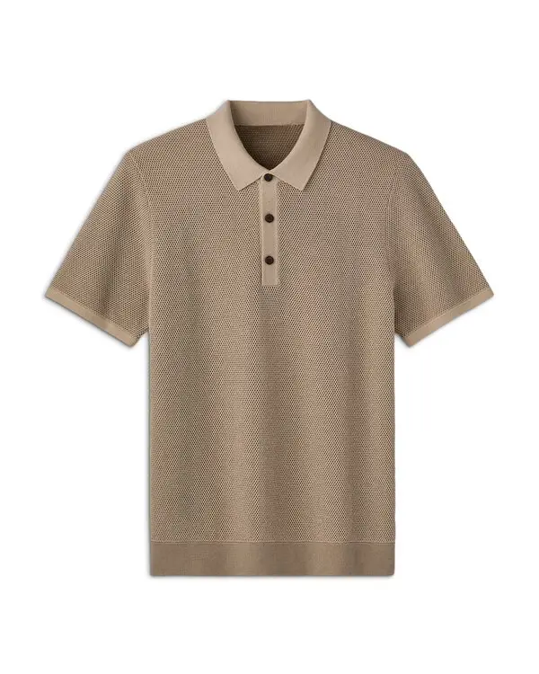 RHONE Mercer Knit Polo Shirt - Bone
